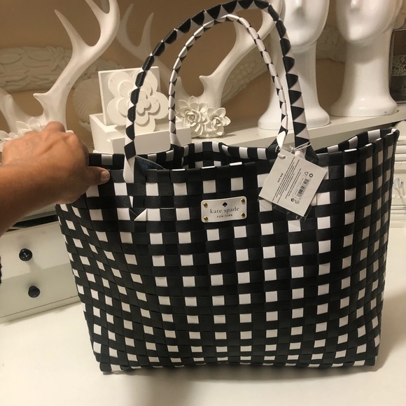 kate spade | Bags | Kate Spade Black And White Beach Tote Bag | Poshmark